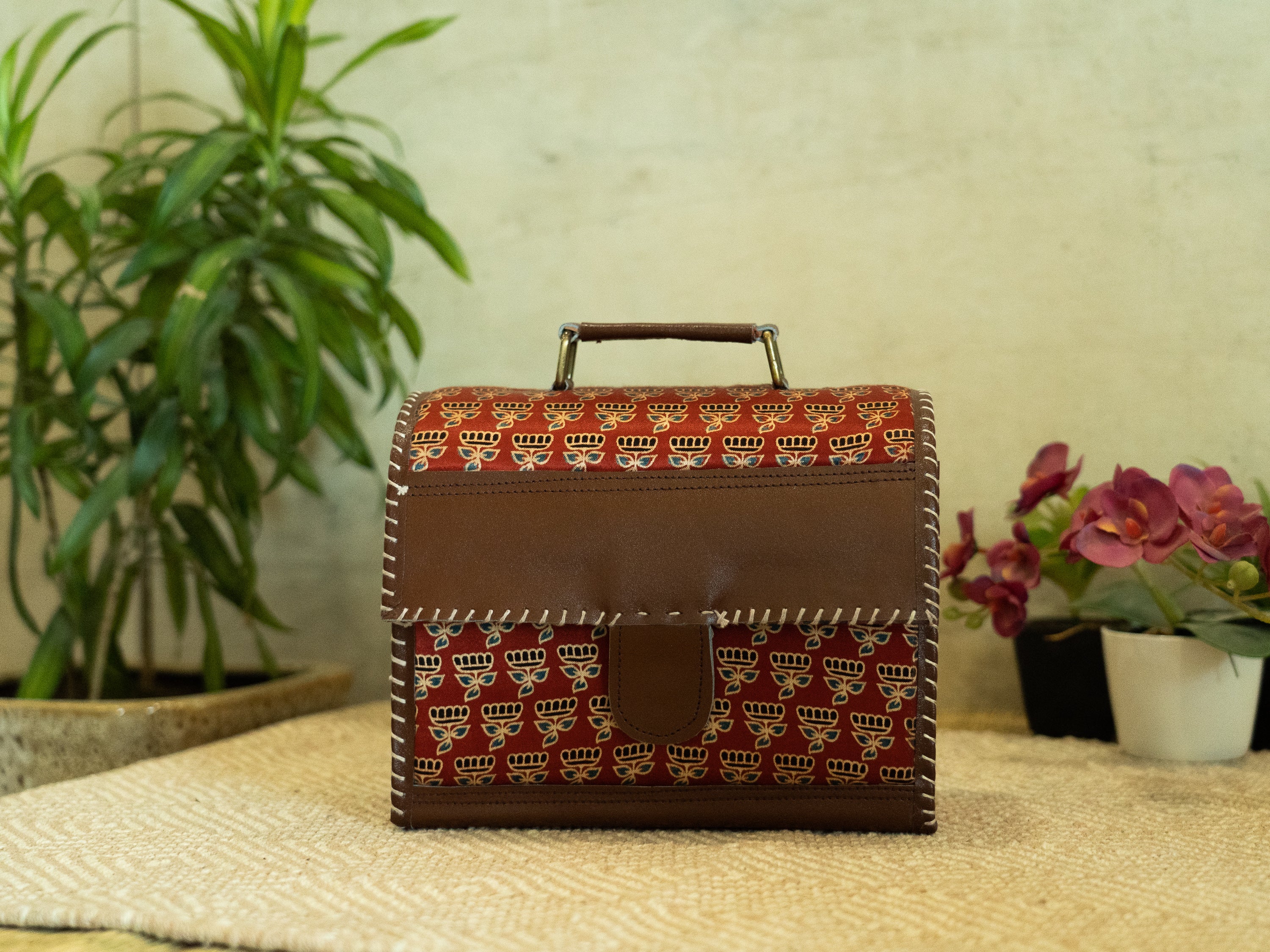 Handcrafted Ajrakh Box Bag: Box Handbags – anoumish